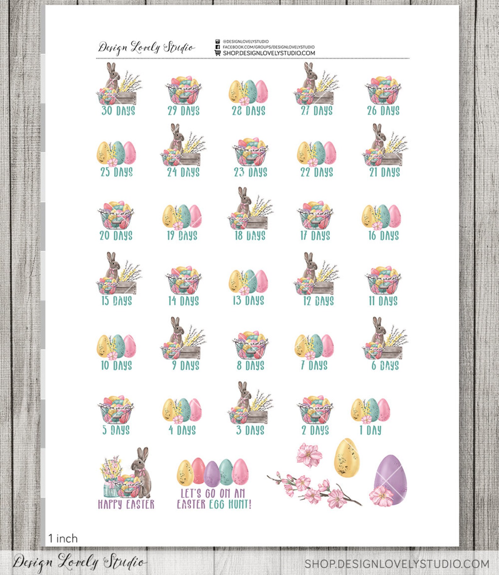 Printable EASTER Countdown Stickers, Easter Planner Countdown Stickers Kit, Holidays Countdown ...