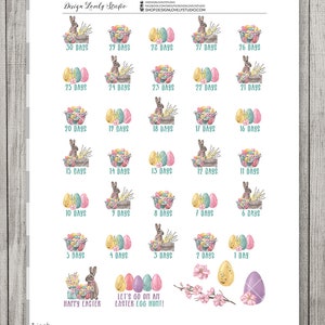 Printable EASTER Countdown Stickers, Easter Planner Countdown Stickers ...