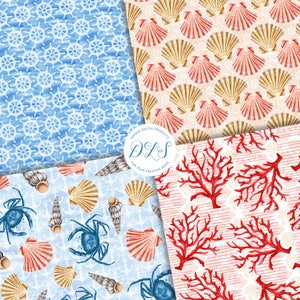 Nautical Digital Paper, Nautical Scrapbook Paper, Printable Nautical ...