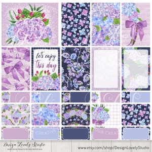 Happy Planner PRINTABLE Stickers, Purple Floral Planner Stickers, Happy ...