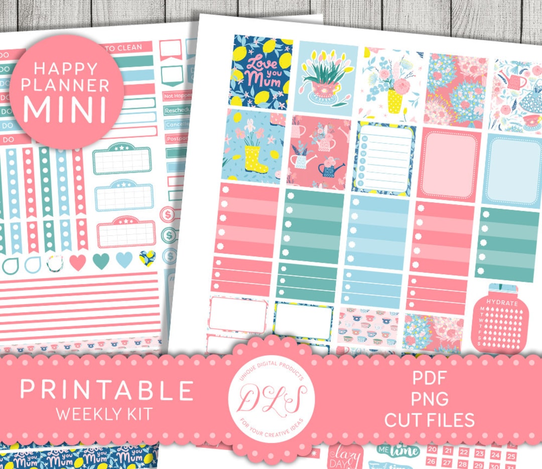 PRINTABLE Mothers Day Planner Stickers, Mini Happy Planner Printable ...