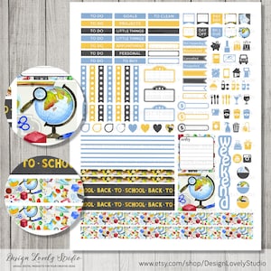 Printable BACK TO SCHOOL Planner Stickers, Mini Happy Planner Stickers ...