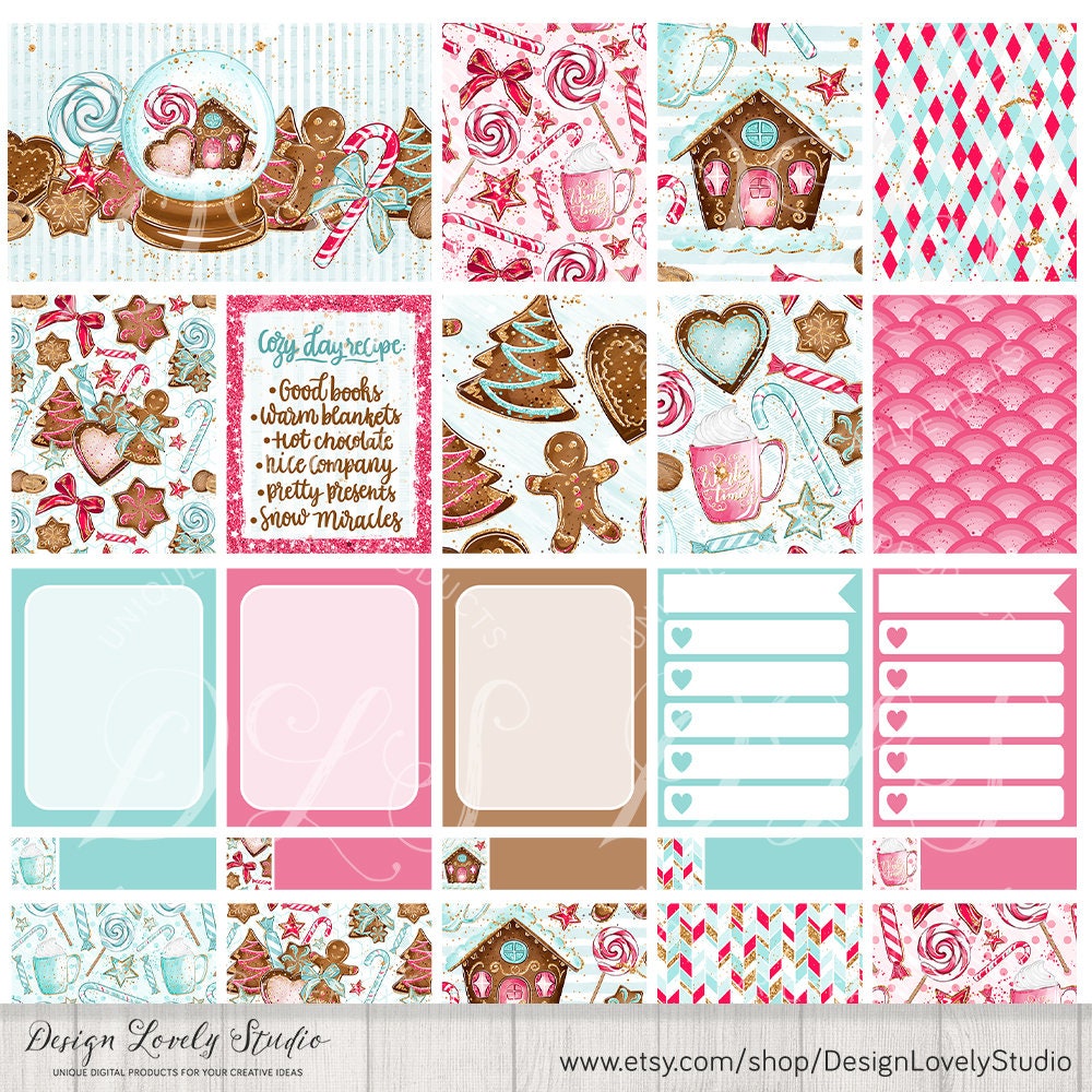 Printable CHRISTMAS Planner Stickers Kit for Erin Condren | Etsy