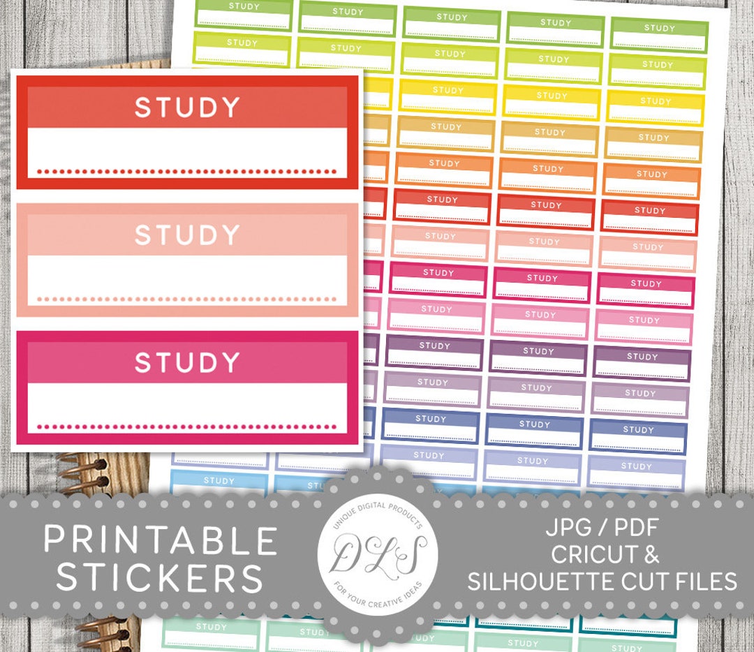 Study Planner Stickers, Study Stickers, Printable Study Stickers ...