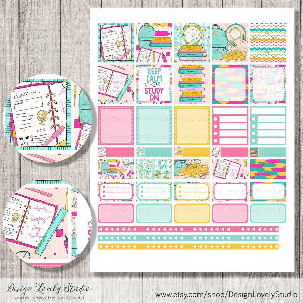 Printable BACK TO SCHOOL Planner Stickers Back to School | Etsy