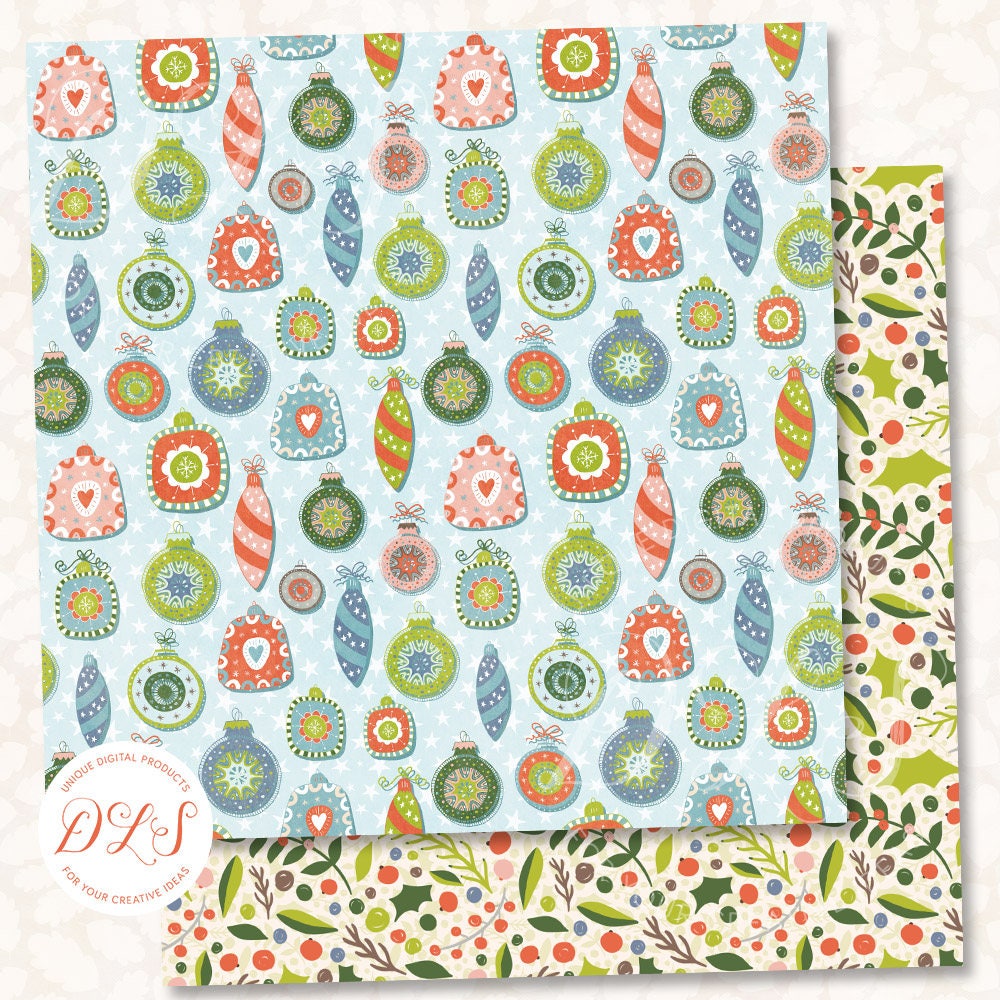 Christmas Digital Paper Winter Digital Paper Christmas | Etsy