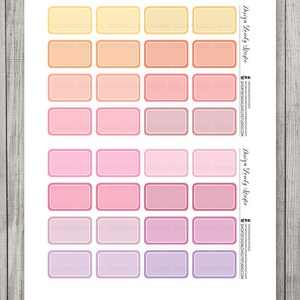 Pastel Half Box Planner Stickers, Half Box Printables, Rounded Corners ...