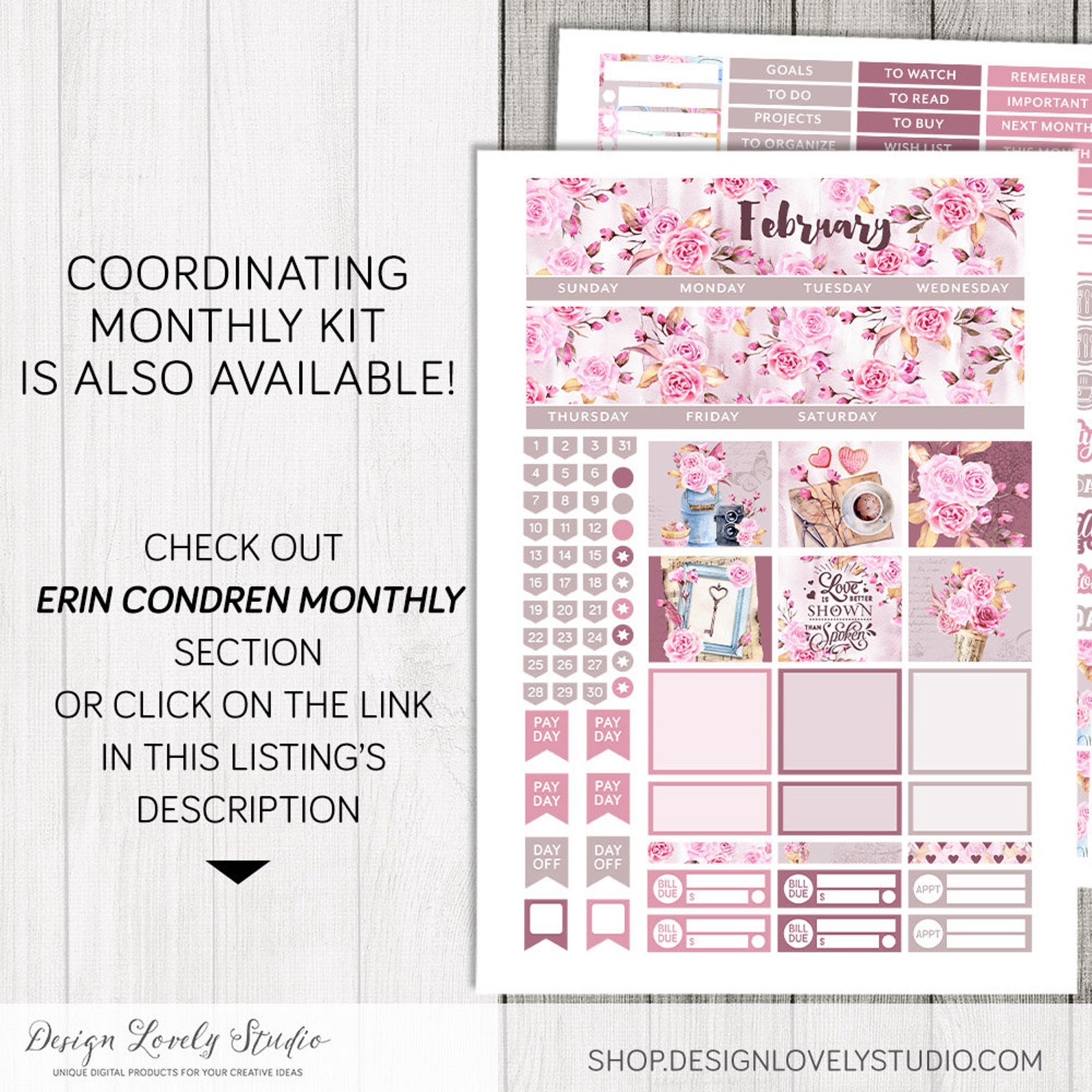 February Notes Page Stickers Printable Planner Stickers - Etsy