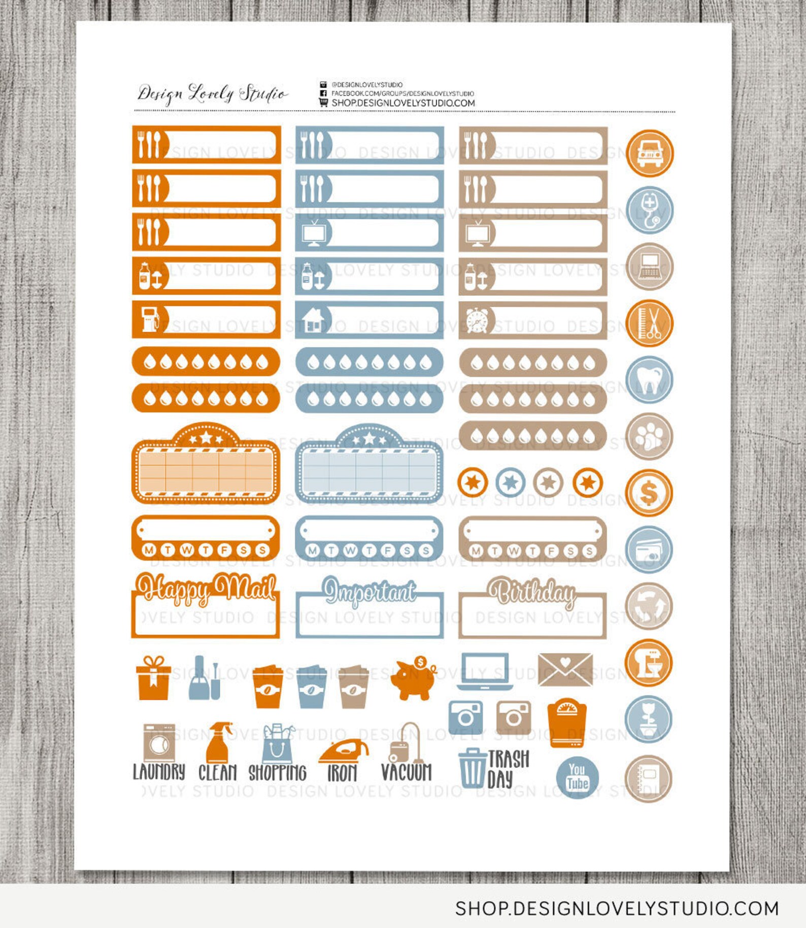 Printable Big Happy Planner Stickers, October Planner Stickers, Fall ...