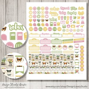 Printable Spring Weekly Stickers Kit, March Planner Stickers, Spring ...