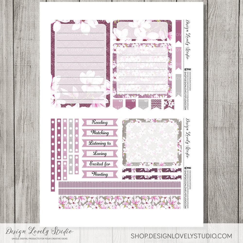 Printable NOTES PAGE Stickers for Erin Condren Life Planner - Etsy