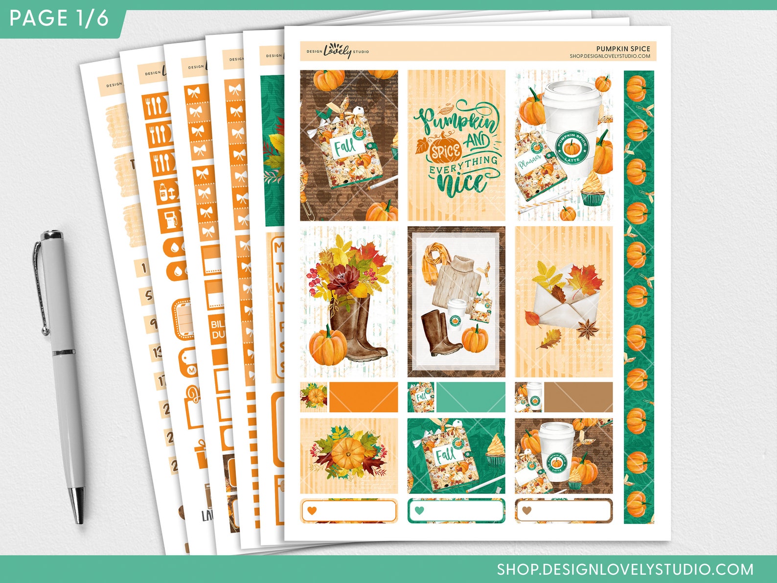 Big Happy Planner Printable Stickers, Fall Planner Stickers, Weekly ...