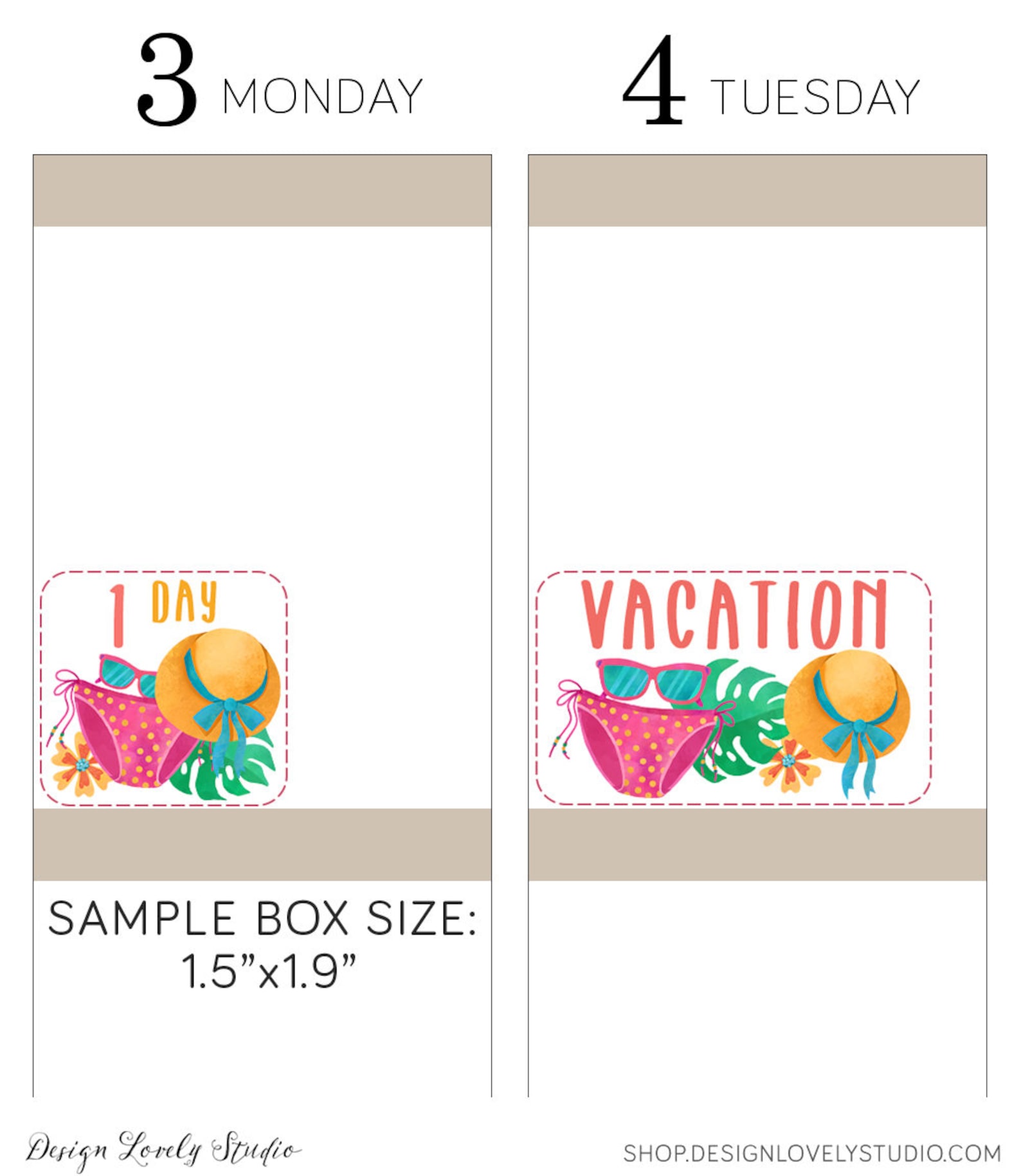 Vacation Countdown Printable Stickers Vacation Countdown - Etsy
