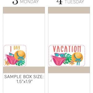 Vacation Countdown Printable Stickers, Vacation Countdown Planner ...