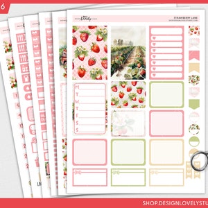 Strawberry Planner Stickers, Big Happy Planner Printable Stickers ...