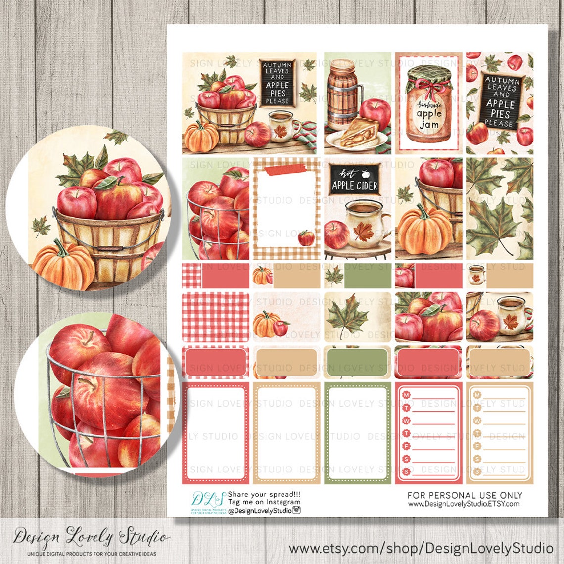 FALL Planner Stickers Printable Planner Stickers Happy | Etsy
