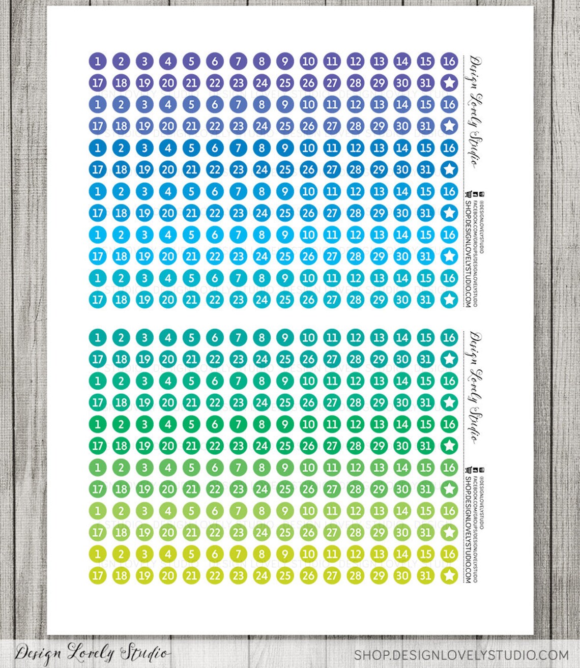 Printable Date Dot Planner Stickers Date Dot Stickers Date - Etsy