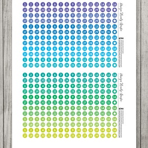 Printable Date Dot Planner Stickers, Date Dot Stickers, Date Cover ...