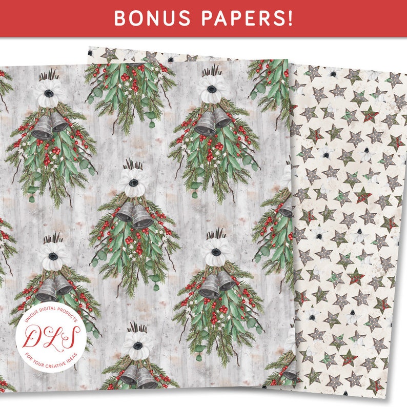 Christmas Digital Paper Christmas Digital Backdrop Rustic - Etsy