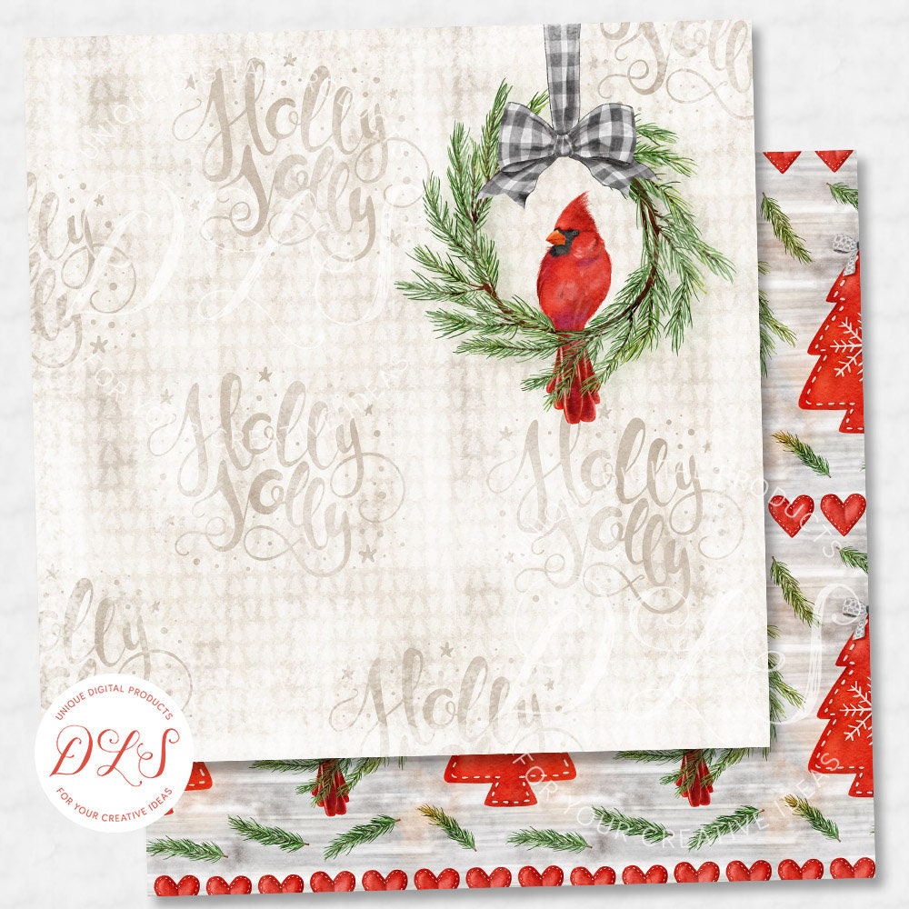 CHRISTMAS Digital Paper Pack Christmas Scrapbook Paper | Etsy