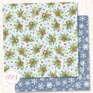 Christmas Digital Paper, Winter Digital Paper, Christmas Digital ...