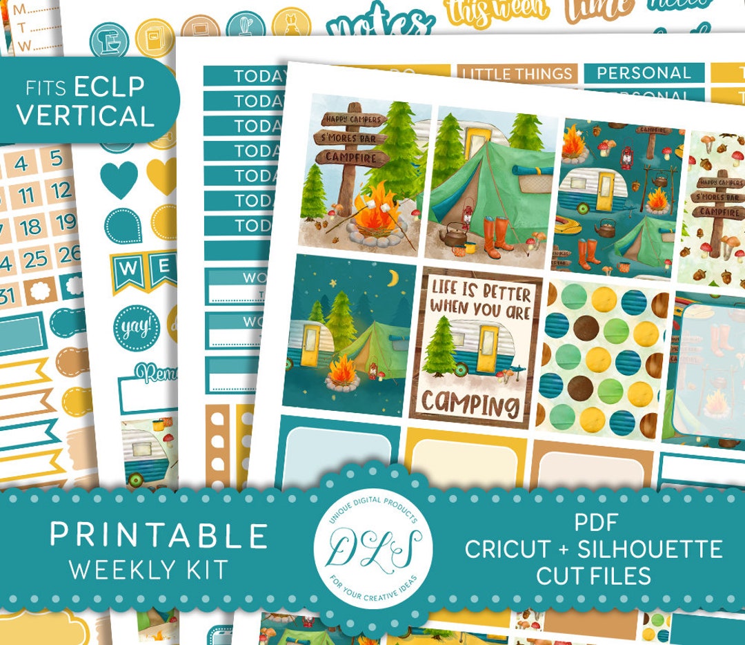 Camping Planner Stickers Kit, Camping Planner Printable, Camper Planner ...