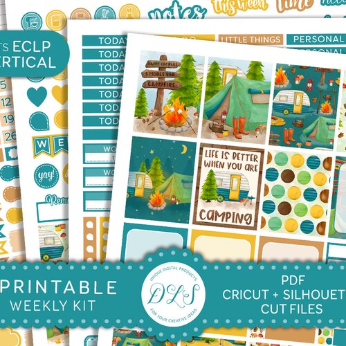 Camping Planner Stickers Kit Camping Planner Printable - Etsy