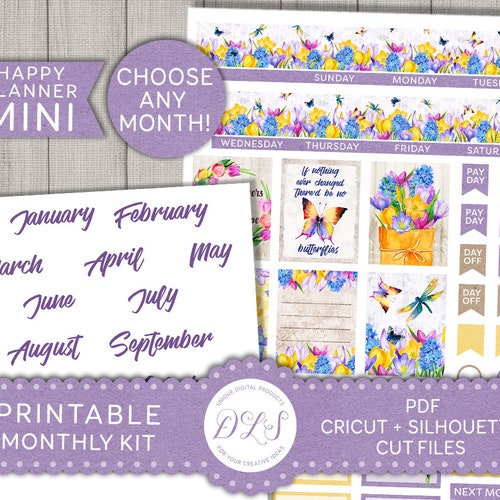 Printable JANUARY Monthly Kit Mini Happy Planner January - Etsy