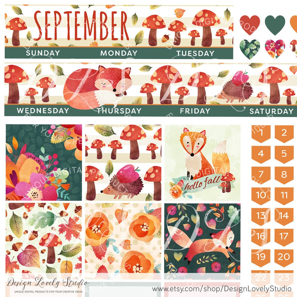 Happy Planner September Stickers September Monthly Planner - Etsy