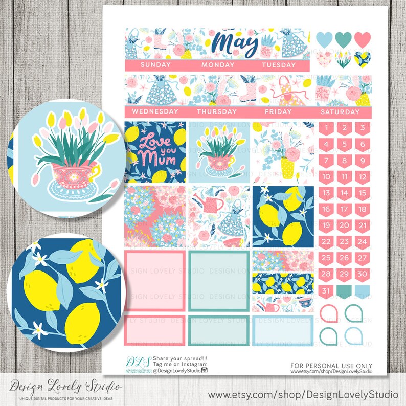 Big Happy Planner May Stickers Kit May Monthly Printable - Etsy