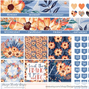 Happy Planner Monthly PRINTABLE Stickers, Floral Planner Stickers Kit ...