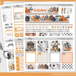 October Planner Stickers, Happy Planner Monthly Sticker Kit, Halloween ...