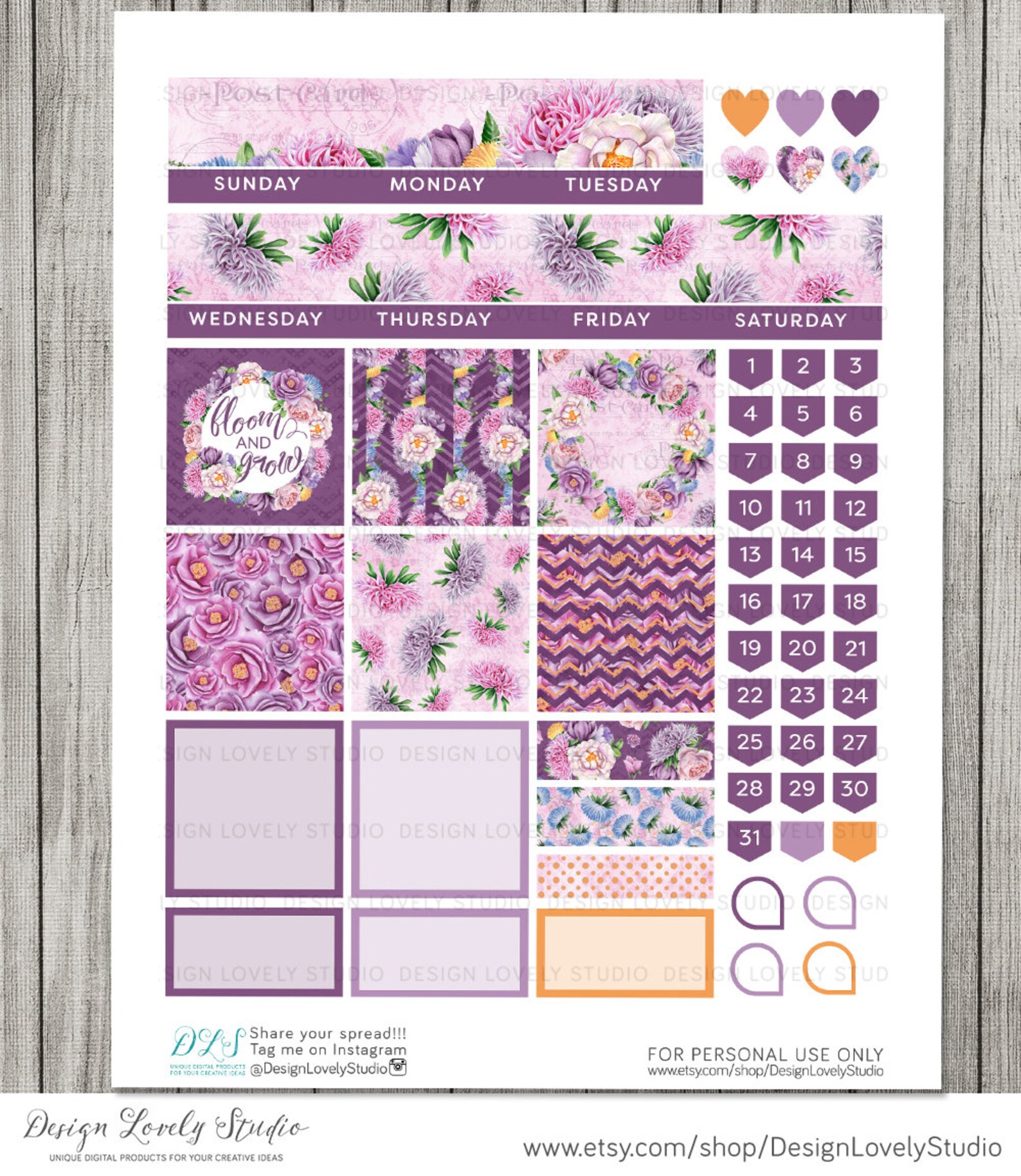 Big Happy Planner Monthly Kit Printable Big Happy Planner - Etsy