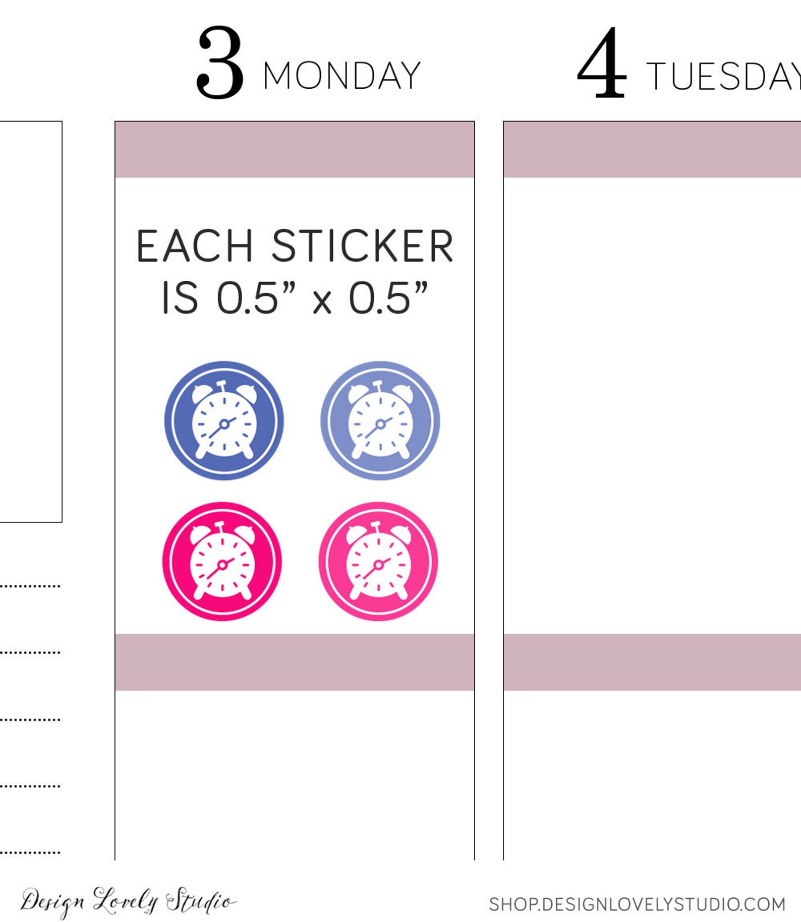 Alarm Clock Printable Planner Stickers Appointment Reminder - Etsy