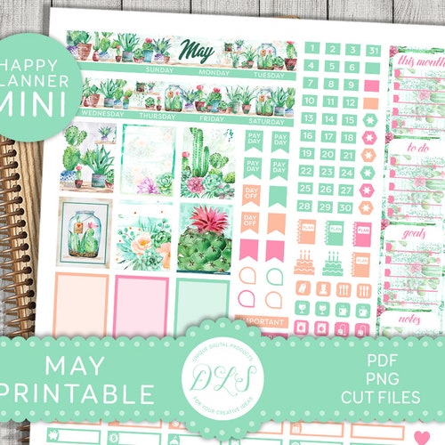 Printable MAY Planner Stickers Kit Big Happy Planner MAY - Etsy