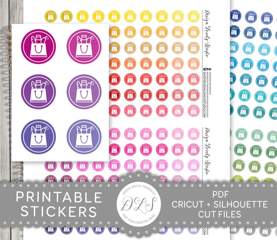 Shopping Icon Planner Stickers, Printable Shopping Stickers, Printable ...