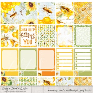 HONEY BEE Printable Planner Stickers, Summer Planner Stickers, for Use ...