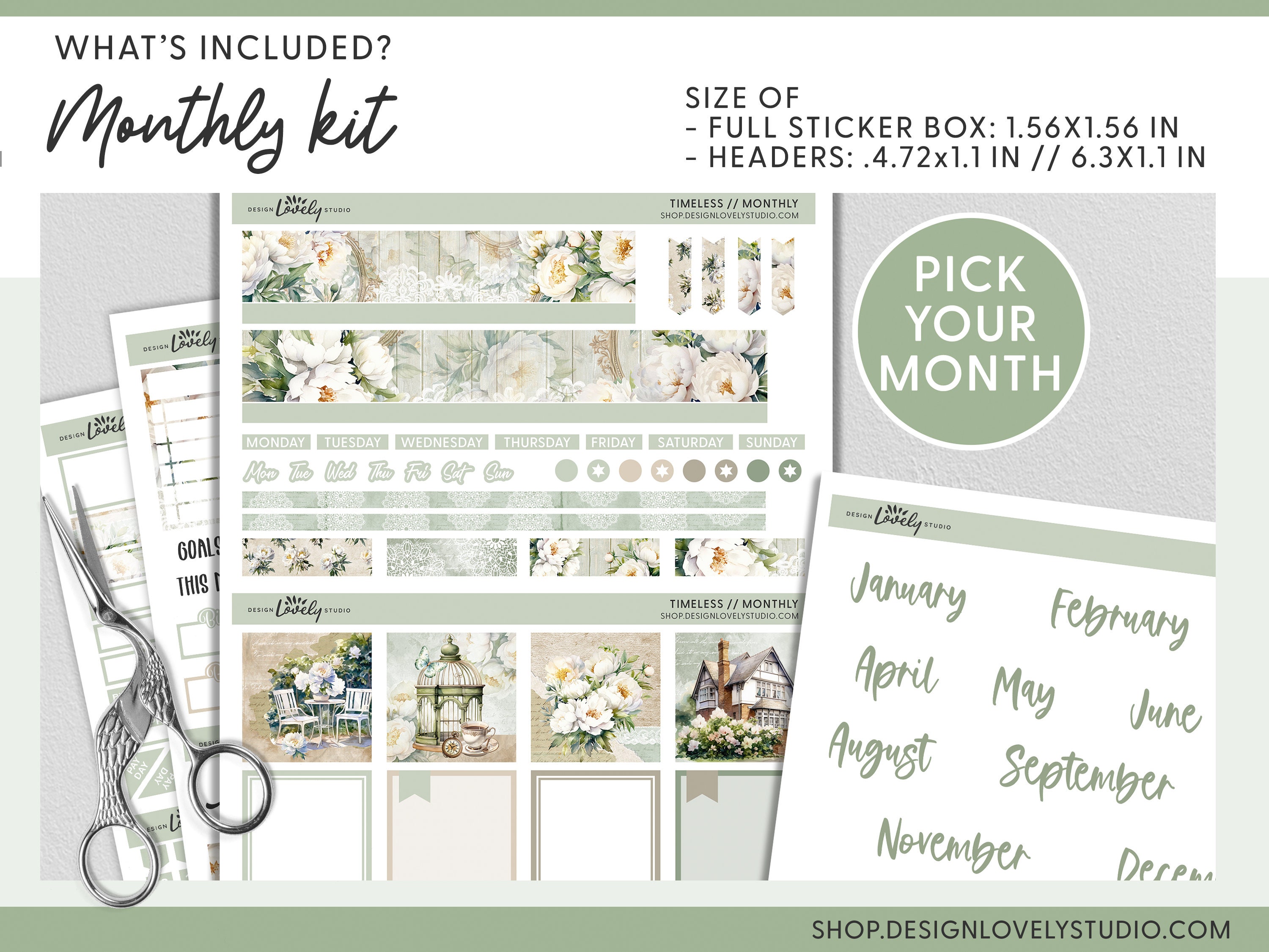 Printable Floral Planner Stickers Bundle for Happy Planner, Spring ...