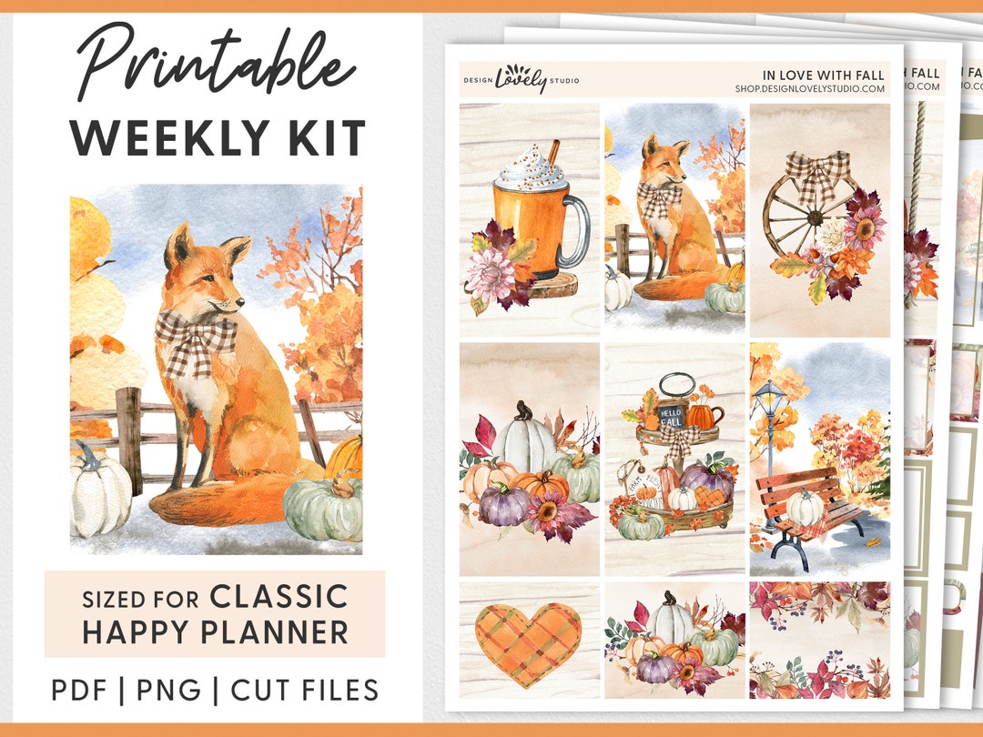 Happy Planner Printable Stickers, Fall Planner Stickers, Weekly Sticker ...