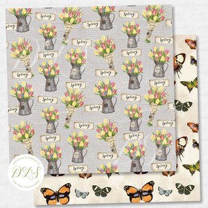 Spring Digital Paper Pack, Spring Digital Background, Tulips Digital ...