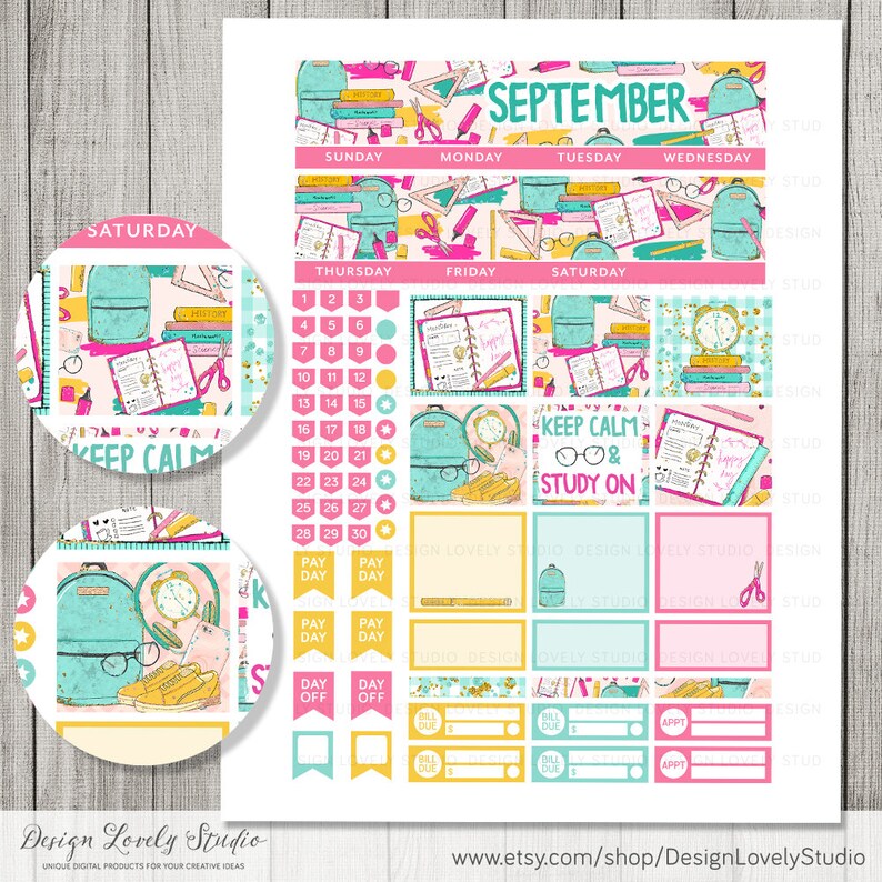 Printable Back to School Planner Stickers Back to School - Etsy