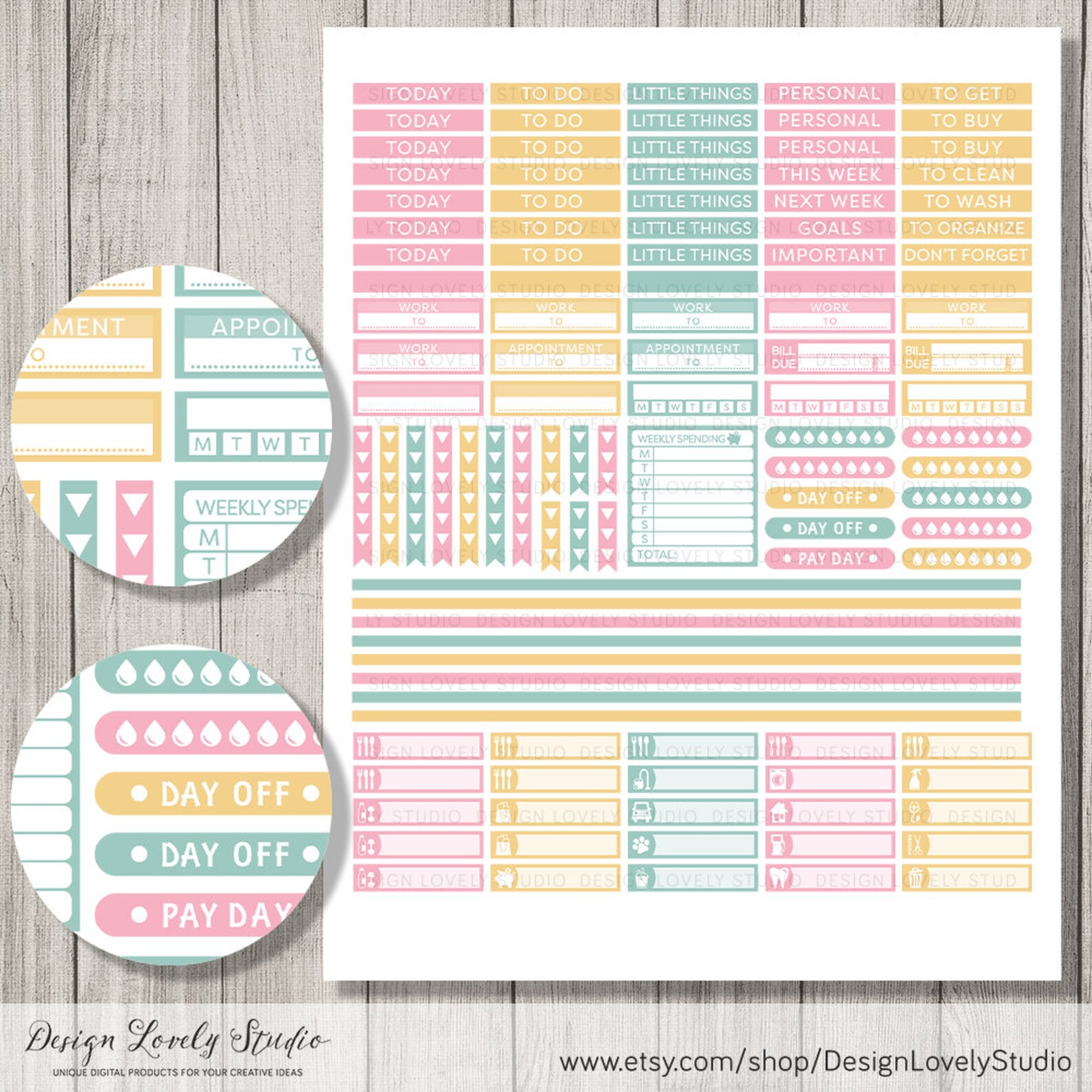 Printable EASTER Planner Stickers Kit Bunny Easter Planner - Etsy
