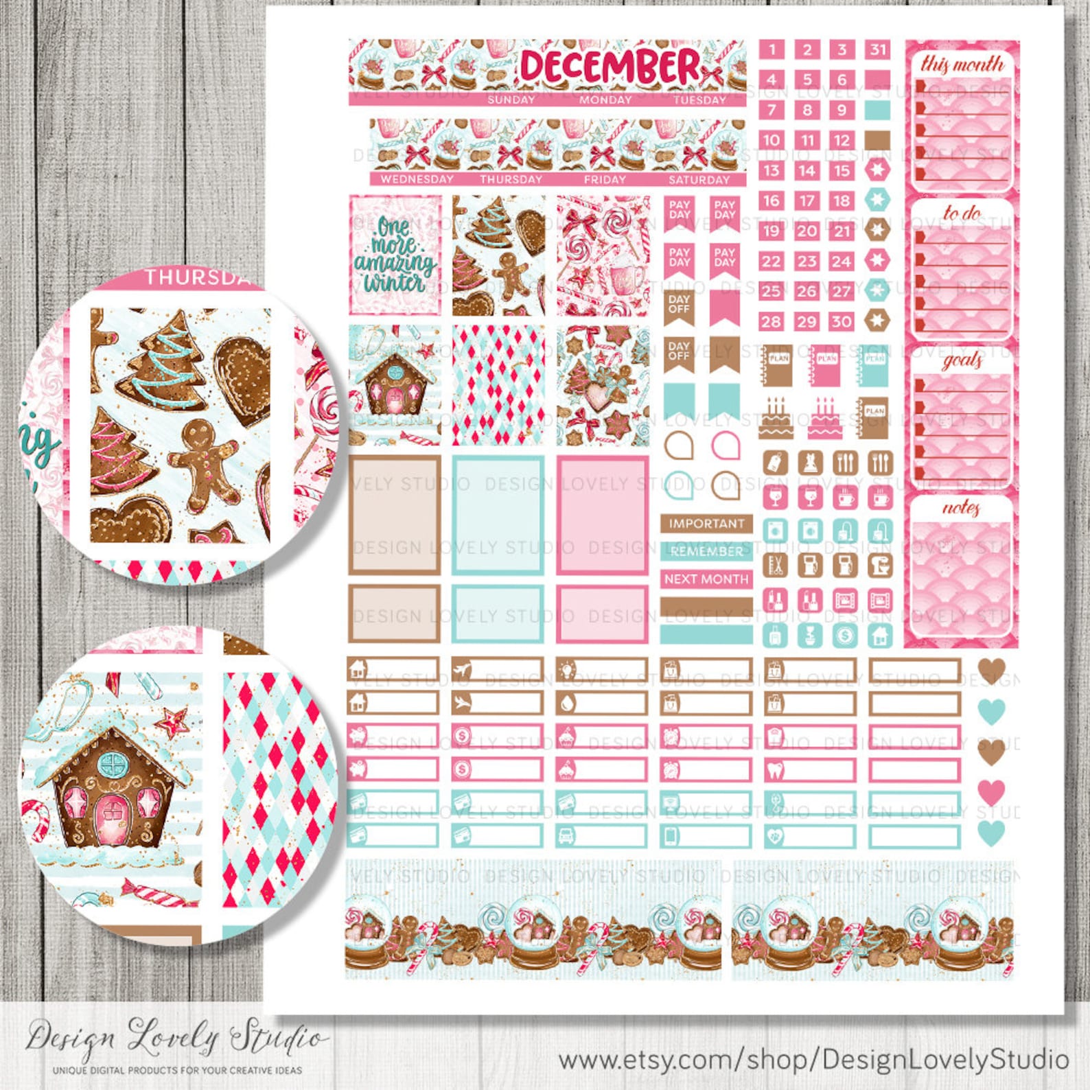 Printable DECEMBER Monthly Kit Mini Happy Planner December - Etsy