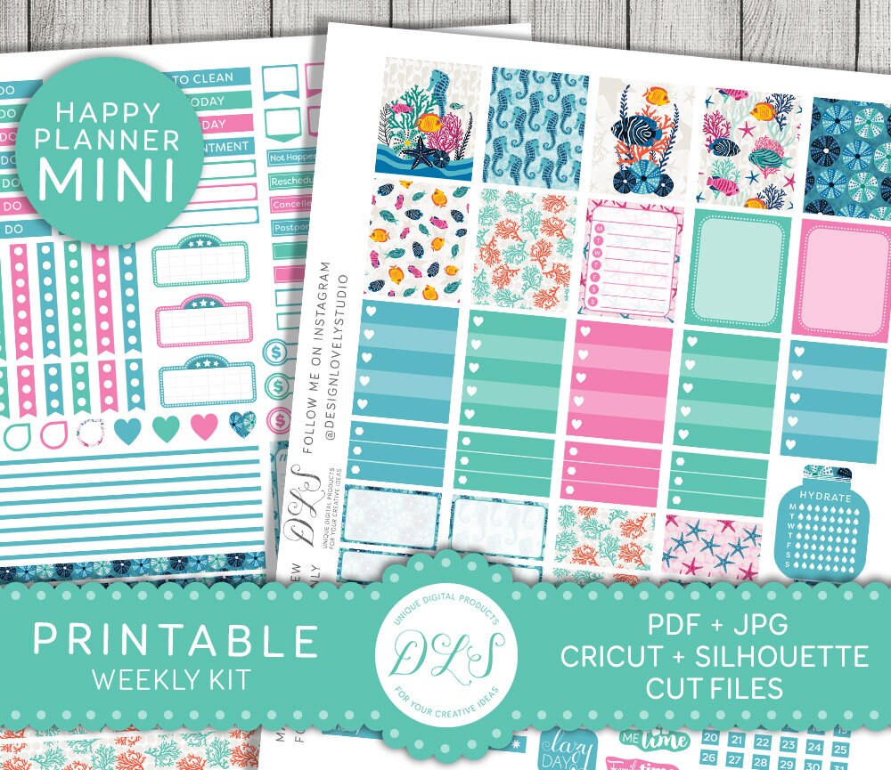 Summer Planner Kit Mini Happy Planner Summer Weekly Kit | Etsy