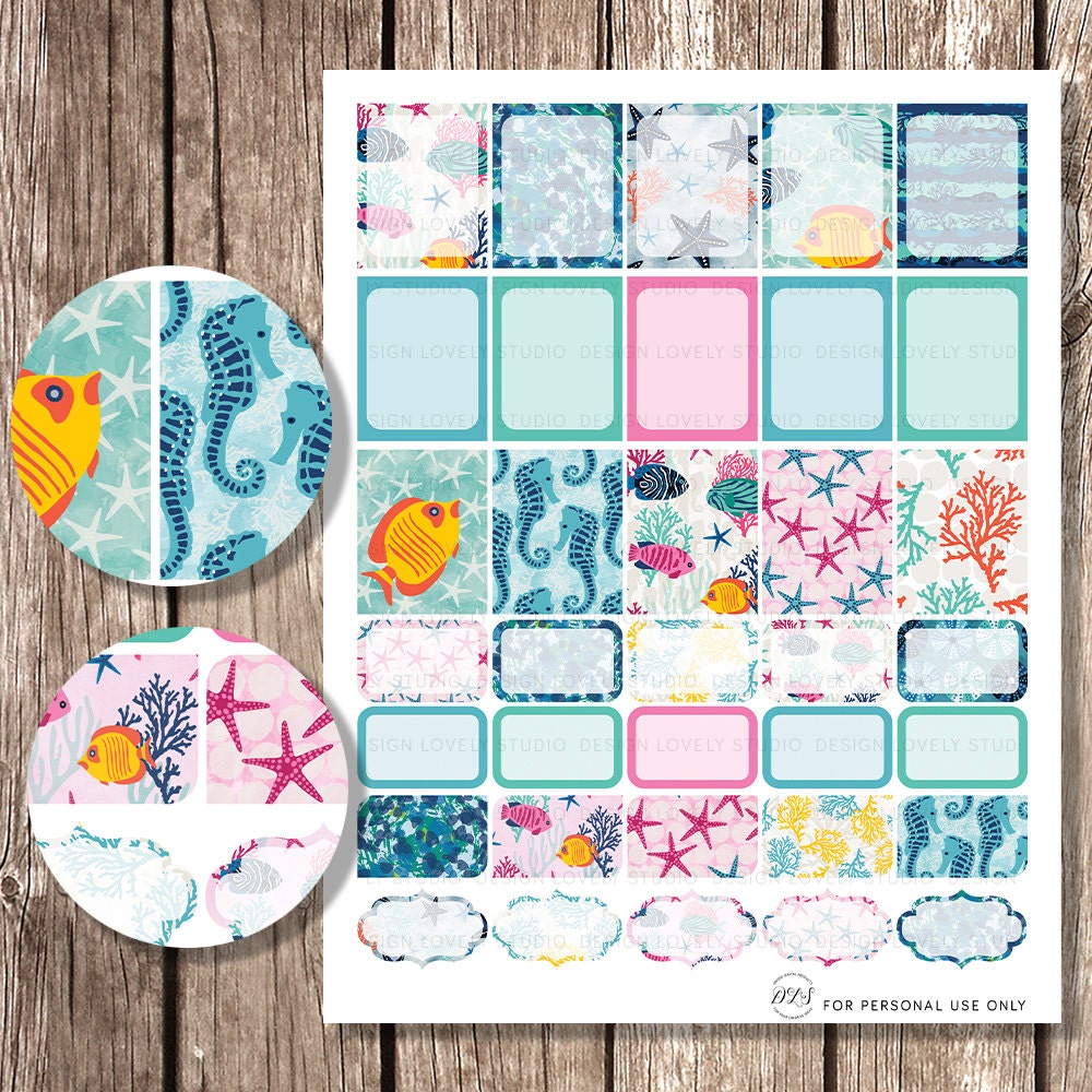 HORIZONTAL Planner Stickers Erin Condren Horizontal Nautical - Etsy