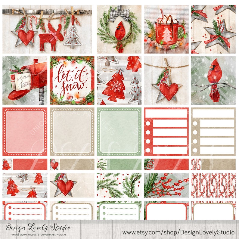 CHRISTMAS Planner Stickers Kit Printable Weekly Kit Fits - Etsy