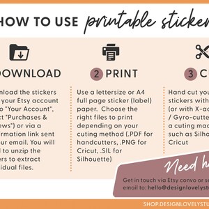 Notes Page Sticker Kit, Printable Planner Stickers, Monthly Sticker Kit ...