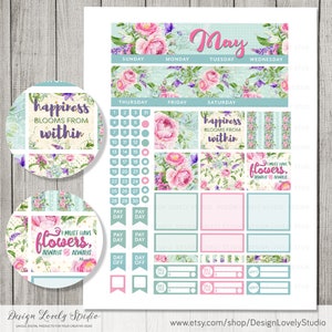 May Monthly Stickers for Erin Condren Life Planner, Printable May ...