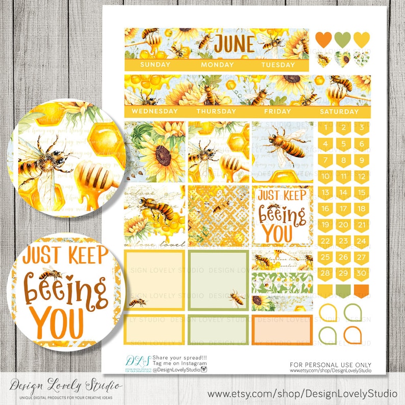 Big Happy Planner JUNE Stickers Kit JUNE Monthly Printable - Etsy
