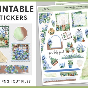 Gardening Journaling Stickers, Printable Journaling Stickers Kit ...